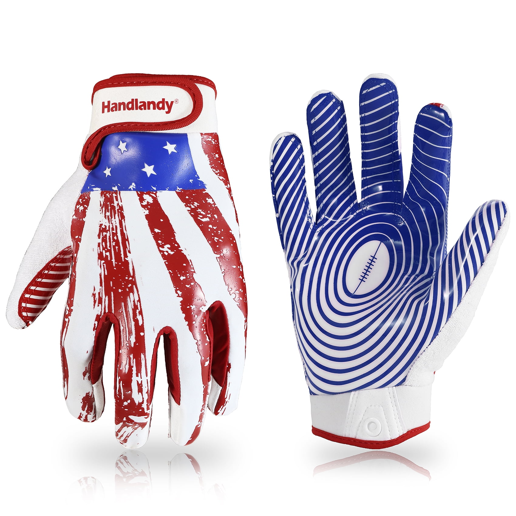 HANDLANDY Youth Football Gloves for Boys Girls, Sticky Wide Receiver ...