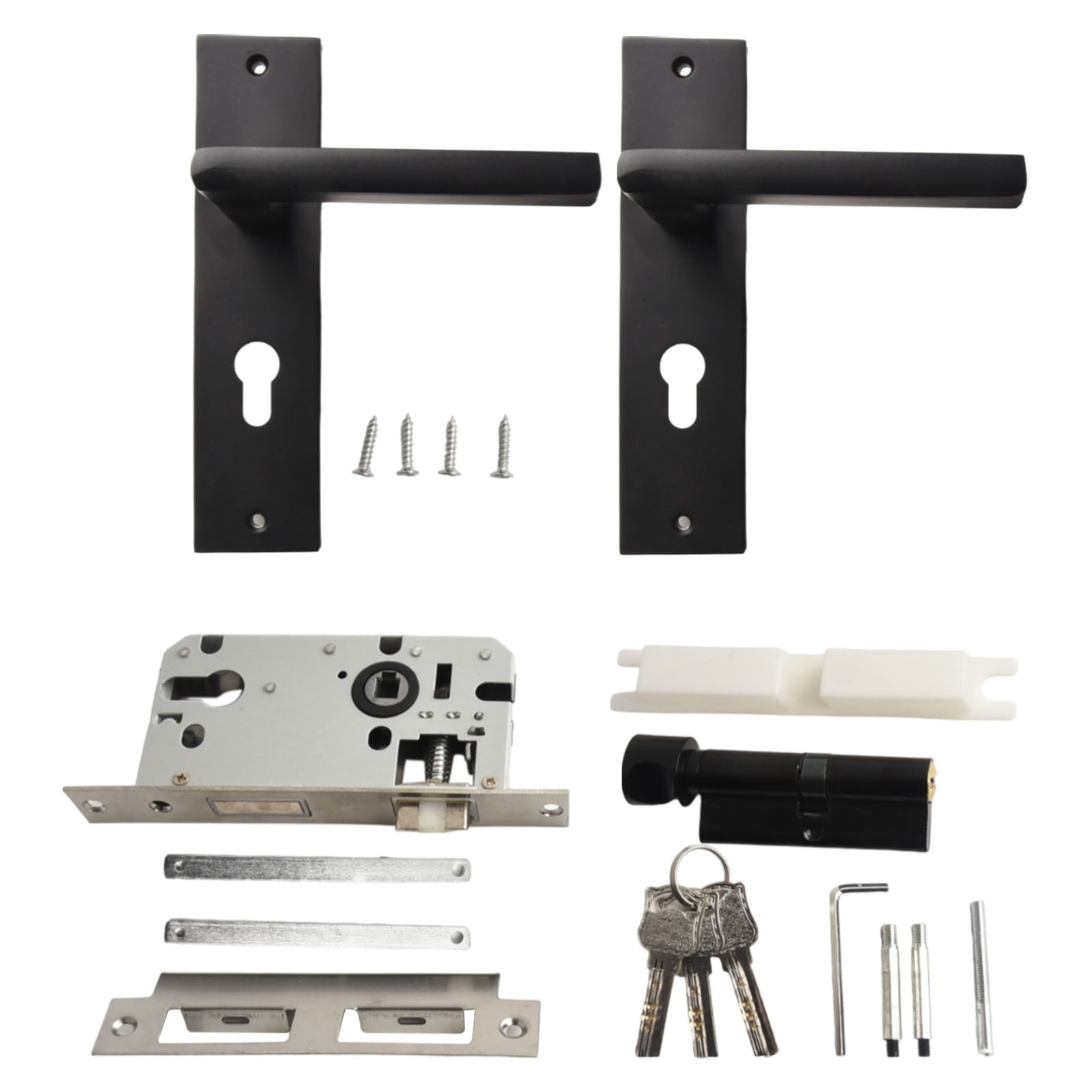 HANDLE Door Handle Heavy Duty Lock Body Bearing Mute Lockable Silent ...