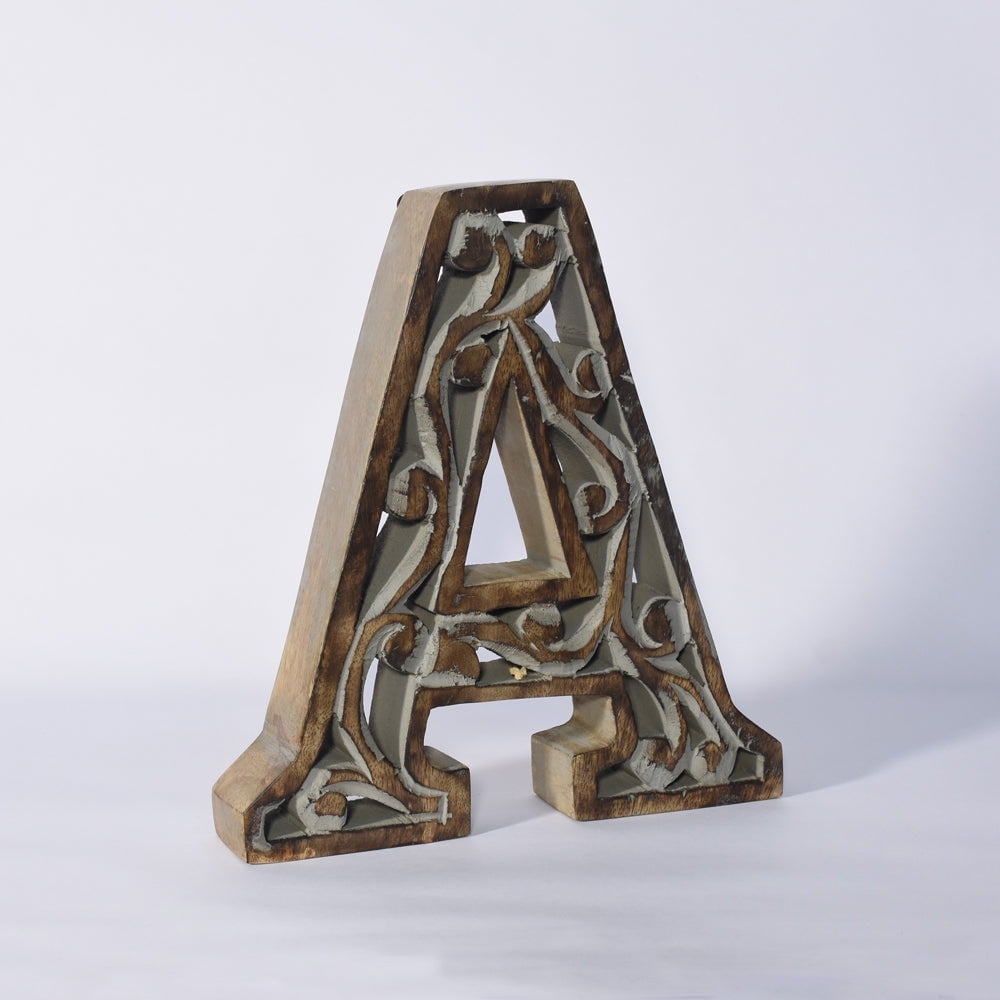 HANDMADE ECO-FRIENDLY "A" WOOD ALPHABET LETTER BLOCK FOR WALL MOUNT ...