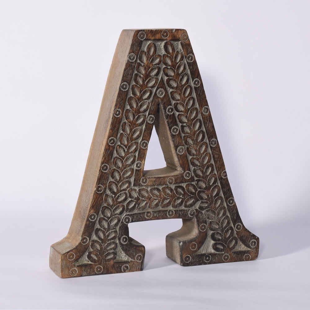 HANDMADE ECO-FRIENDLY "A" WOOD ALPHABET LETTER BLOCK FOR WALL MOUNT ...