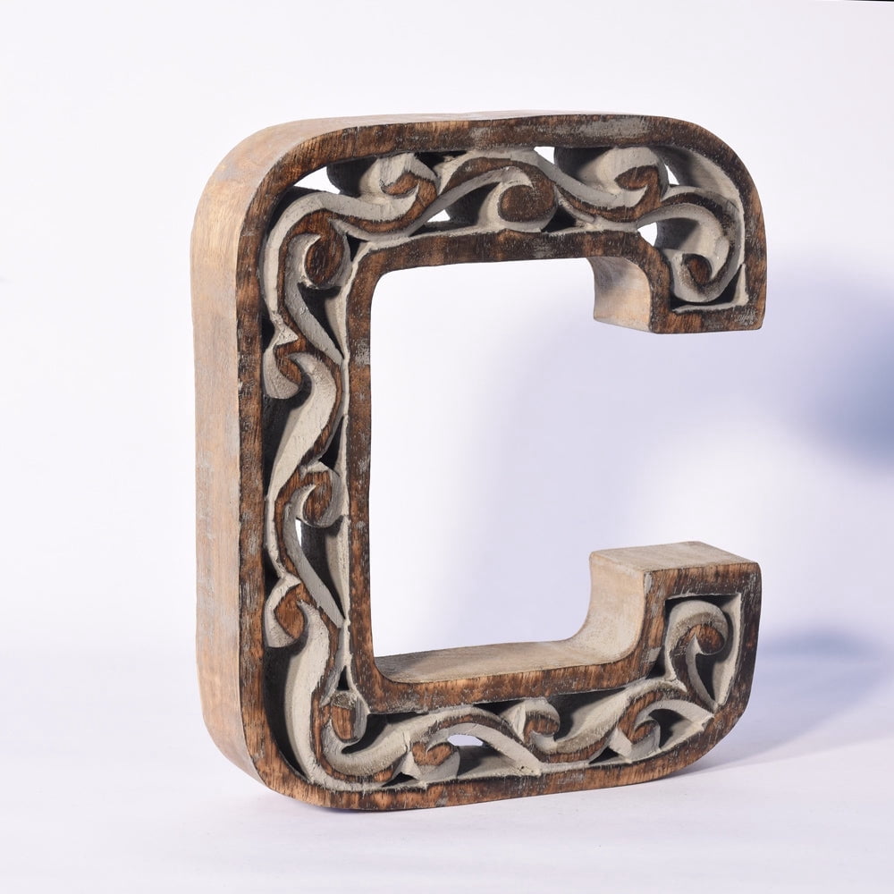 HANDMADE ECO-FRIENDLY "C" WOOD ALPHABET LETTER BLOCK FOR WALL MOUNT ...