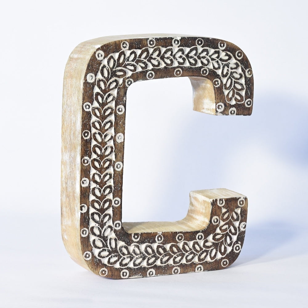 HANDMADE ECO-FRIENDLY "C" WOOD ALPHABET LETTER BLOCK FOR WALL MOUNT ...