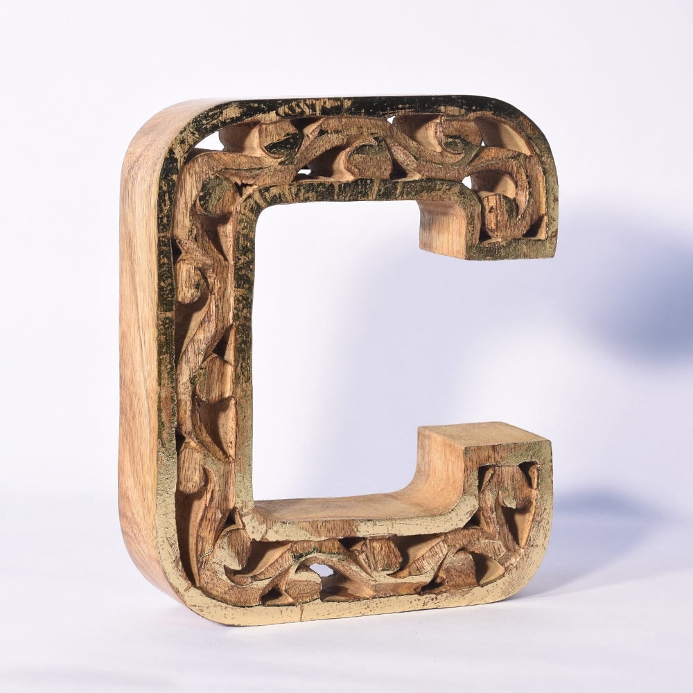HANDMADE ECO-FRIENDLY "C" WOOD ALPHABET LETTER BLOCK FOR WALL MOUNT ...