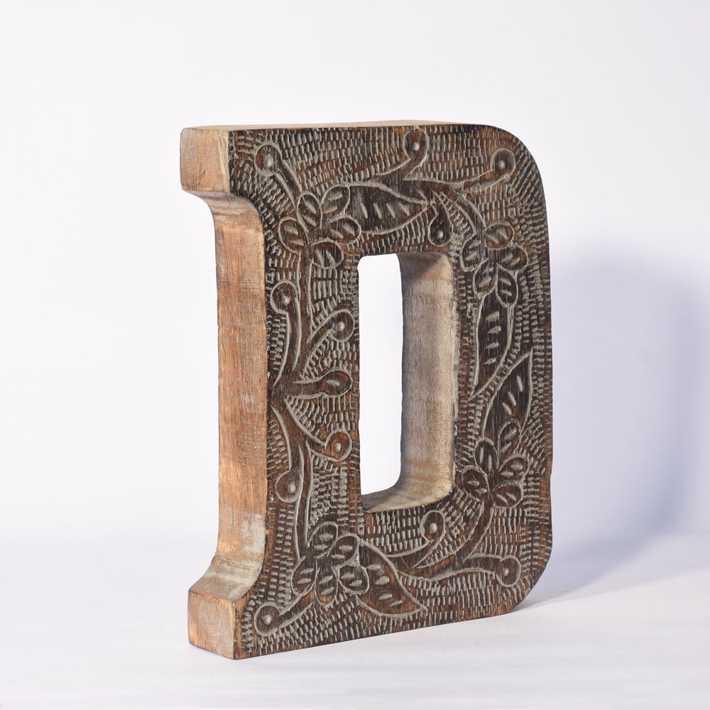 HANDMADE ECO-FRIENDLY "D" WOOD ALPHABET LETTER BLOCK FOR WALL MOUNT ...