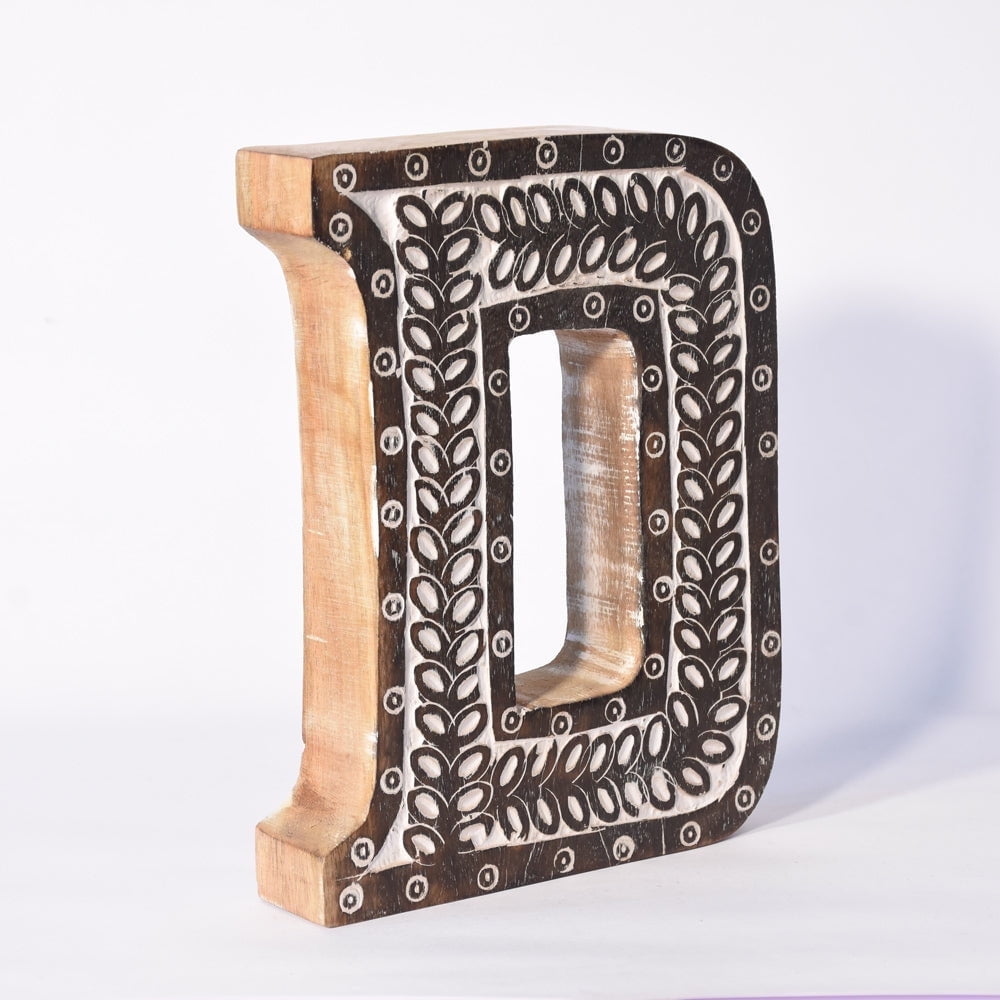 HANDMADE ECO-FRIENDLY "D" WOOD ALPHABET LETTER BLOCK FOR WALL MOUNT ...