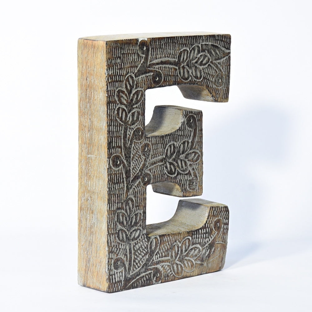 HANDMADE ECO-FRIENDLY "E" WOOD ALPHABET LETTER BLOCK FOR WALL MOUNT ...