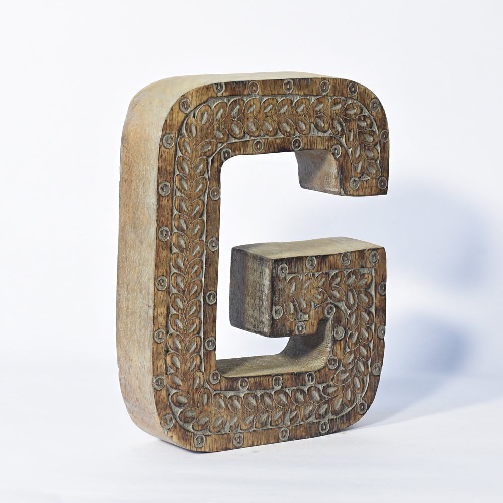 HANDMADE ECO-FRIENDLY "G" WOOD ALPHABET LETTER BLOCK FOR WALL MOUNT ...