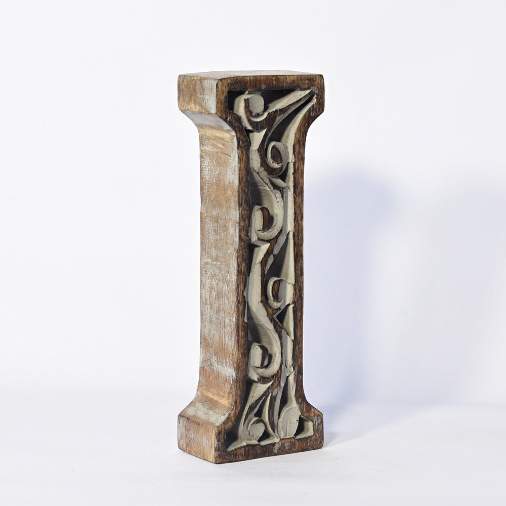 HANDMADE ECO-FRIENDLY "I" WOOD ALPHABET LETTER BLOCK FOR WALL MOUNT ...