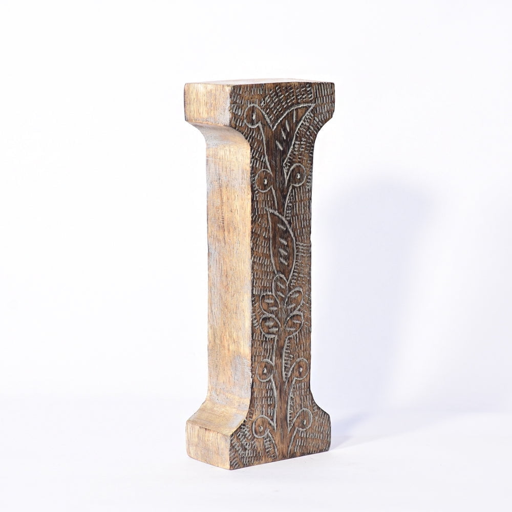 HANDMADE ECO-FRIENDLY "I" WOOD ALPHABET LETTER BLOCK FOR WALL MOUNT ...