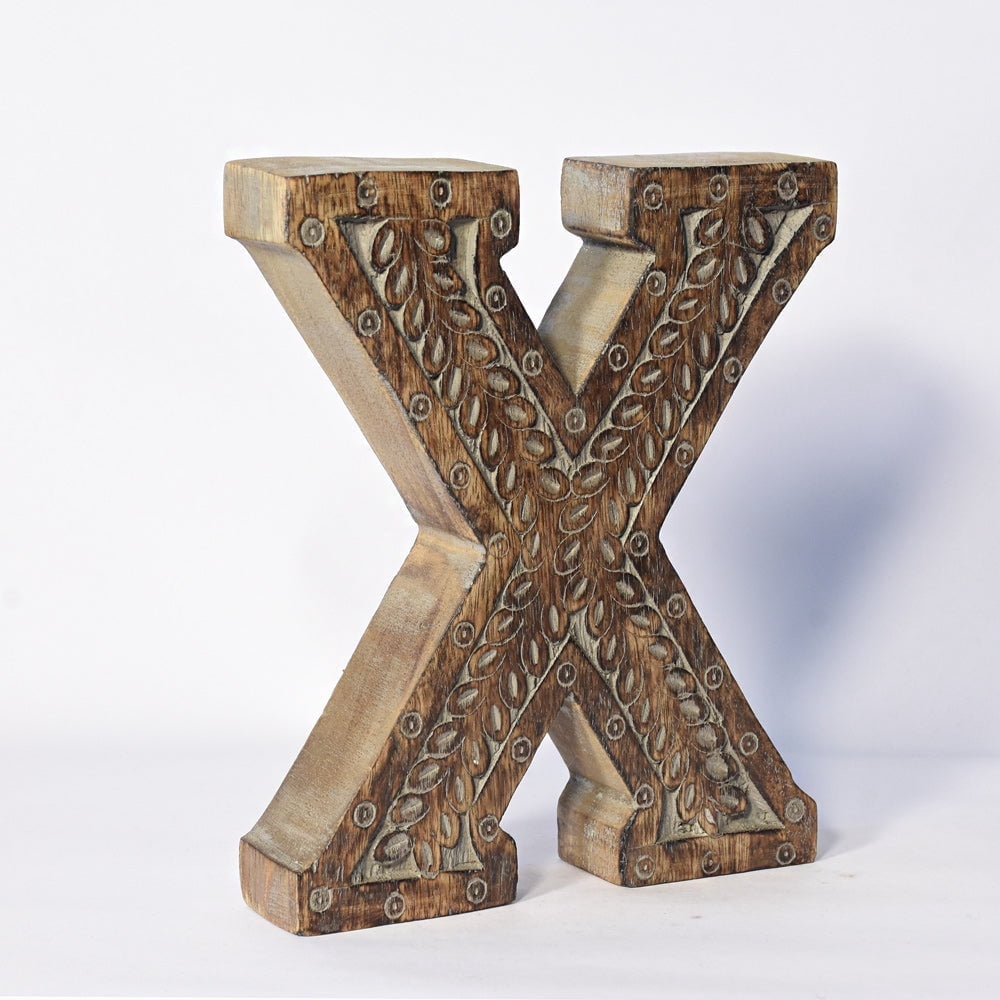 HANDMADE ECO-FRIENDLY "X" WOOD ALPHABET LETTER BLOCK FOR WALL MOUNT ...