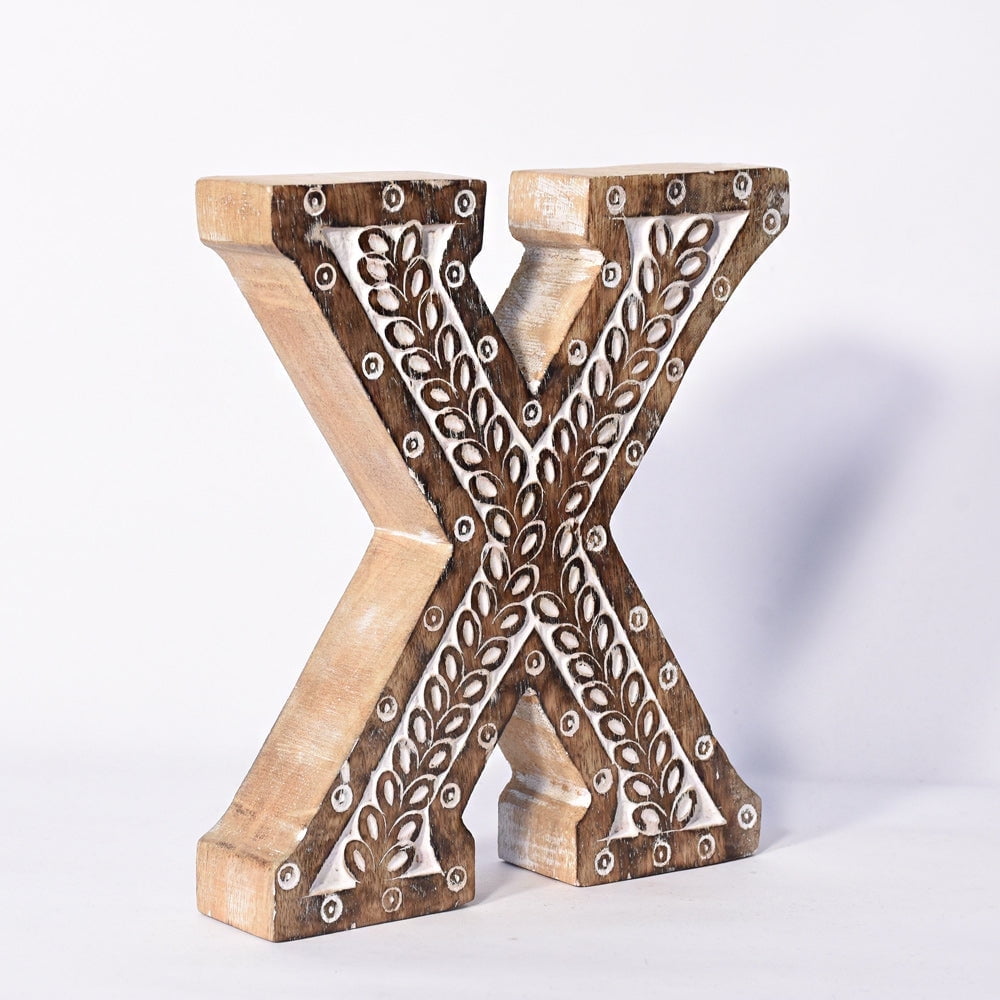 HANDMADE ECO-FRIENDLY "X" WOOD ALPHABET LETTER BLOCK FOR WALL MOUNT ...