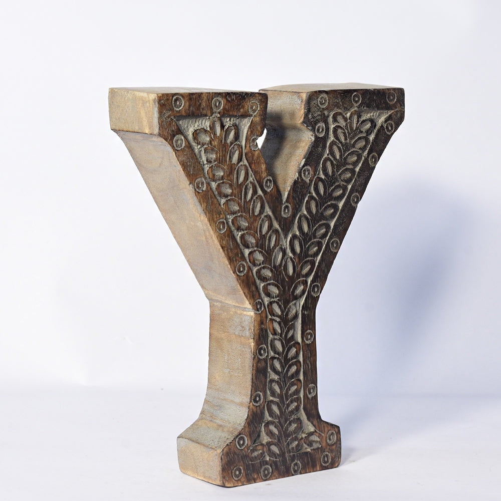 HANDMADE ECO-FRIENDLY "Y" WOOD ALPHABET LETTER BLOCK FOR WALL MOUNT ...