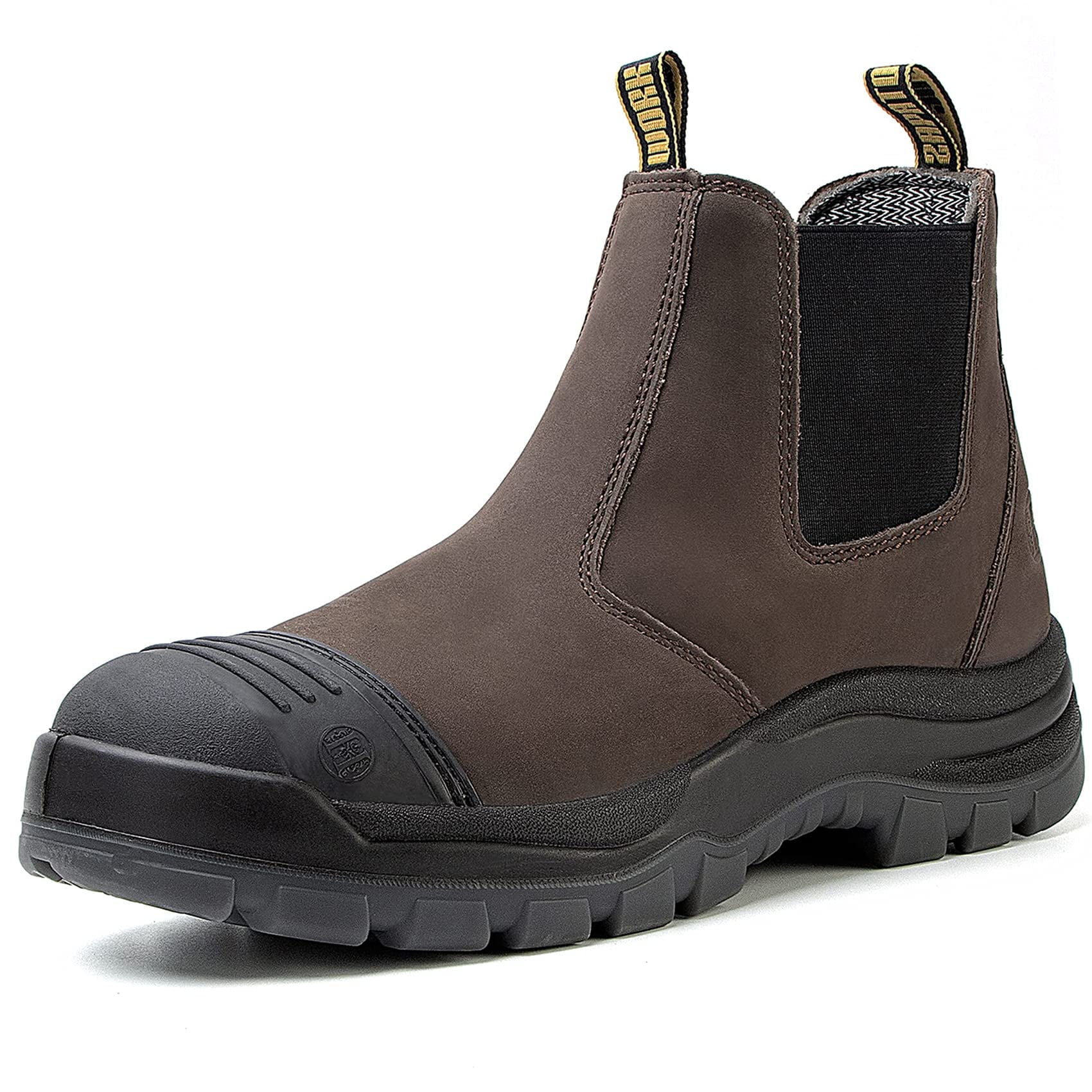 HARDHILL Men’s 6" Soft Toe Work Boots Waterproof Leather Slip Resistant ...