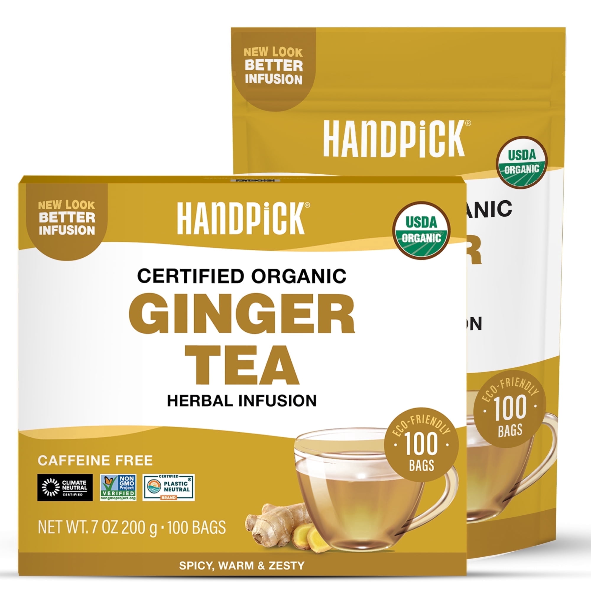 Organic Ginger Herbal Tea - 100 Bags for Office Breakroom - Walmart ...