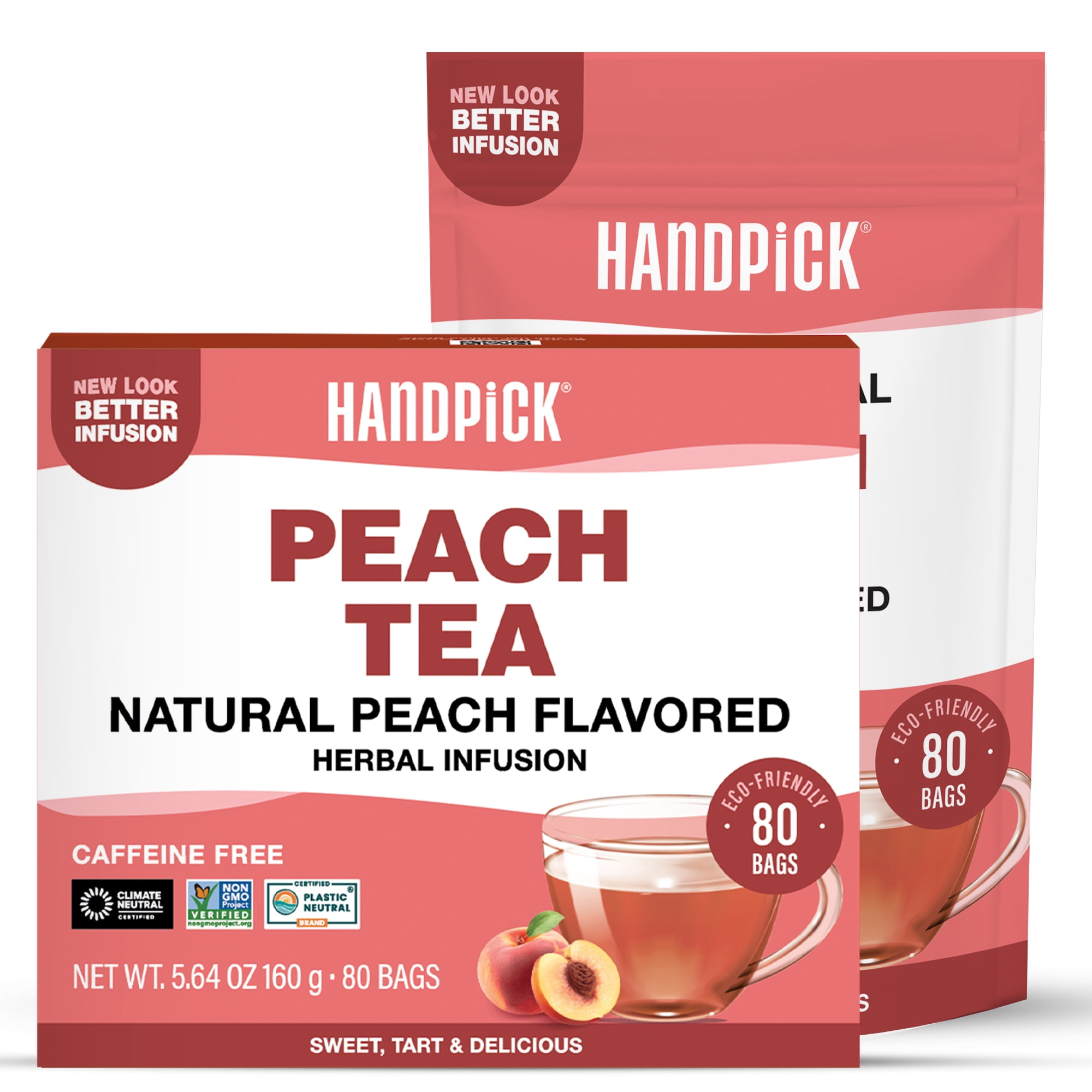 Handpick Peach Tea Bags 80 Count Herbal Flavored Tea with Hibiscus ...