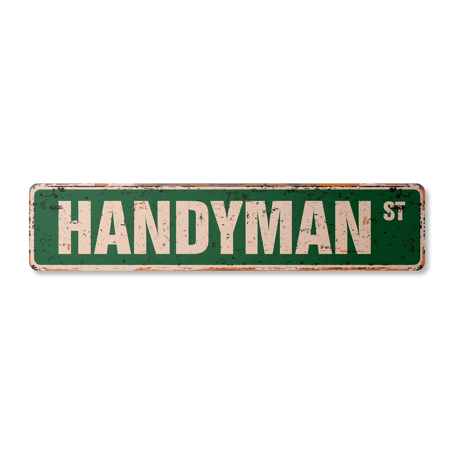 HANDYMAN Vintage Plastic Street Sign repairman fix it repair plumber ...
