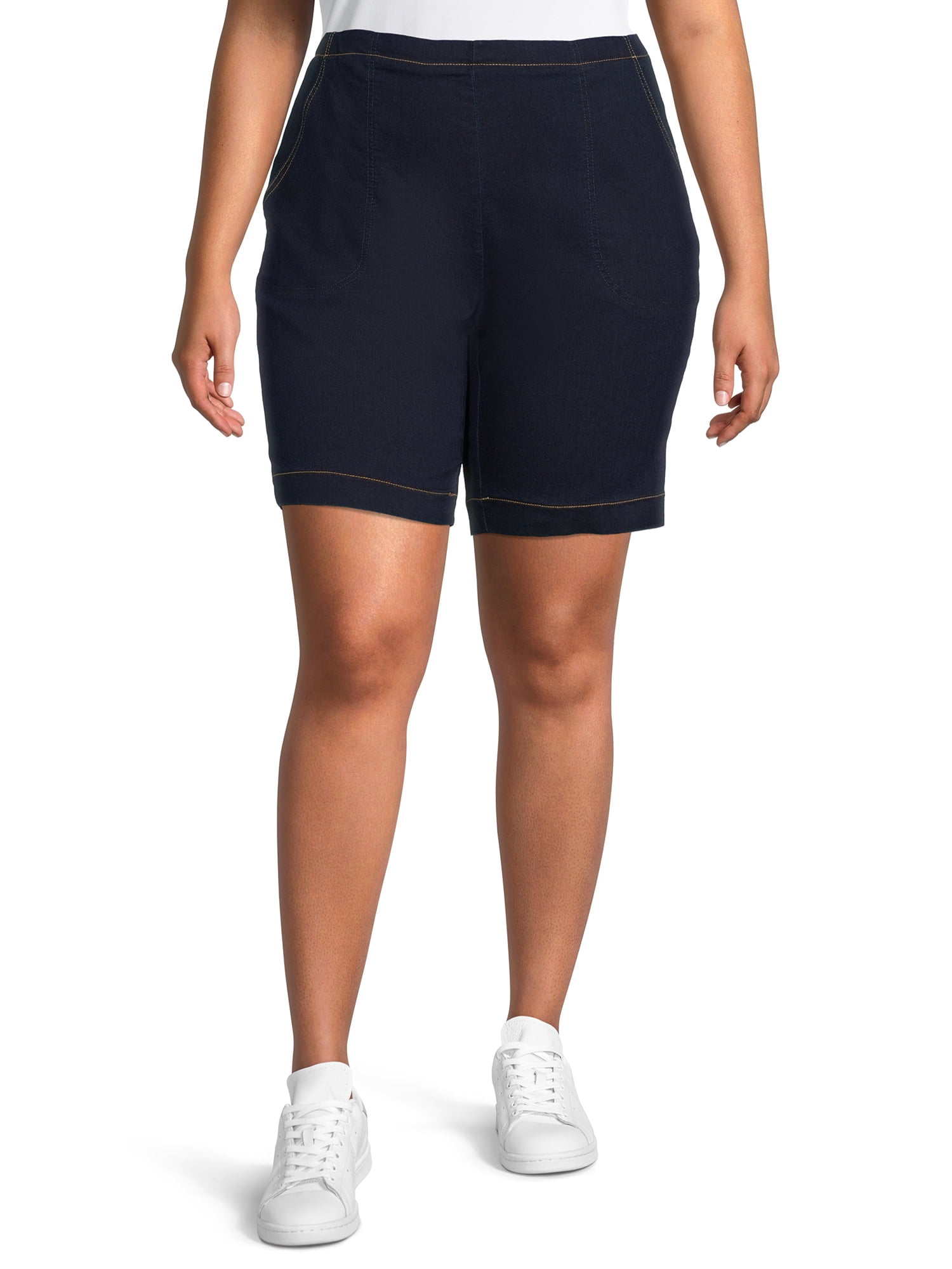 JMS Just My Size by Hanes Women's Plus Size 2 Pocket Pull-On Shorts ...