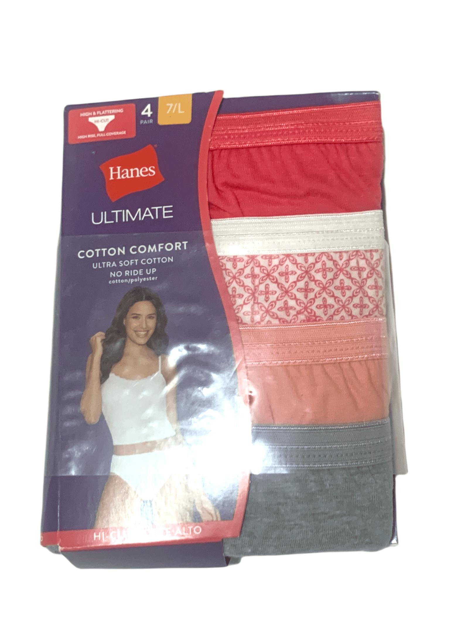 HANES Ultimate Hi-Cut 4-Pack Size L 100% Cotton - Walmart.com