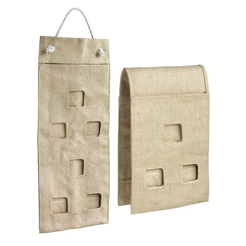 HANG & GROW Burlap Hanging and Saddle Bag Set for Outdoor Plants ...