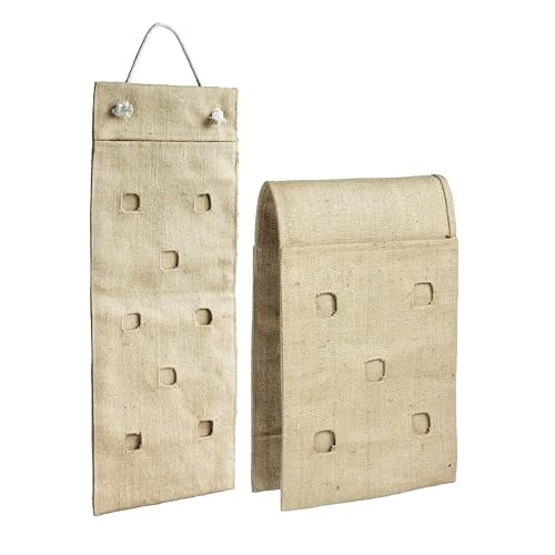 HANG & GROW Burlap Hanging and Saddle Bag Set for Outdoor Plants ...