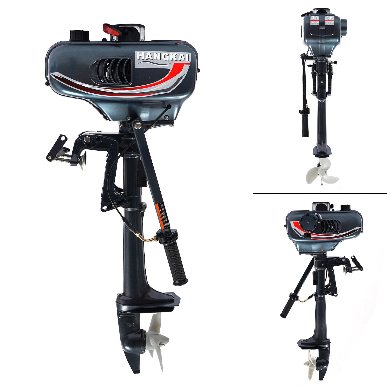 HANGKAI 2-Stroke 3.5HP Outboard Motor Air/Water Cooling Fishing Boat Engine - Walmart.com