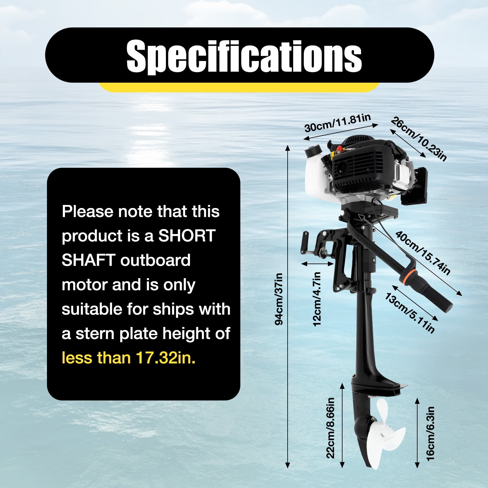 HANGKAI 4 stroke 2.8 kW /4 HP Electric Outboard Brush Engine Heavy Duty ...