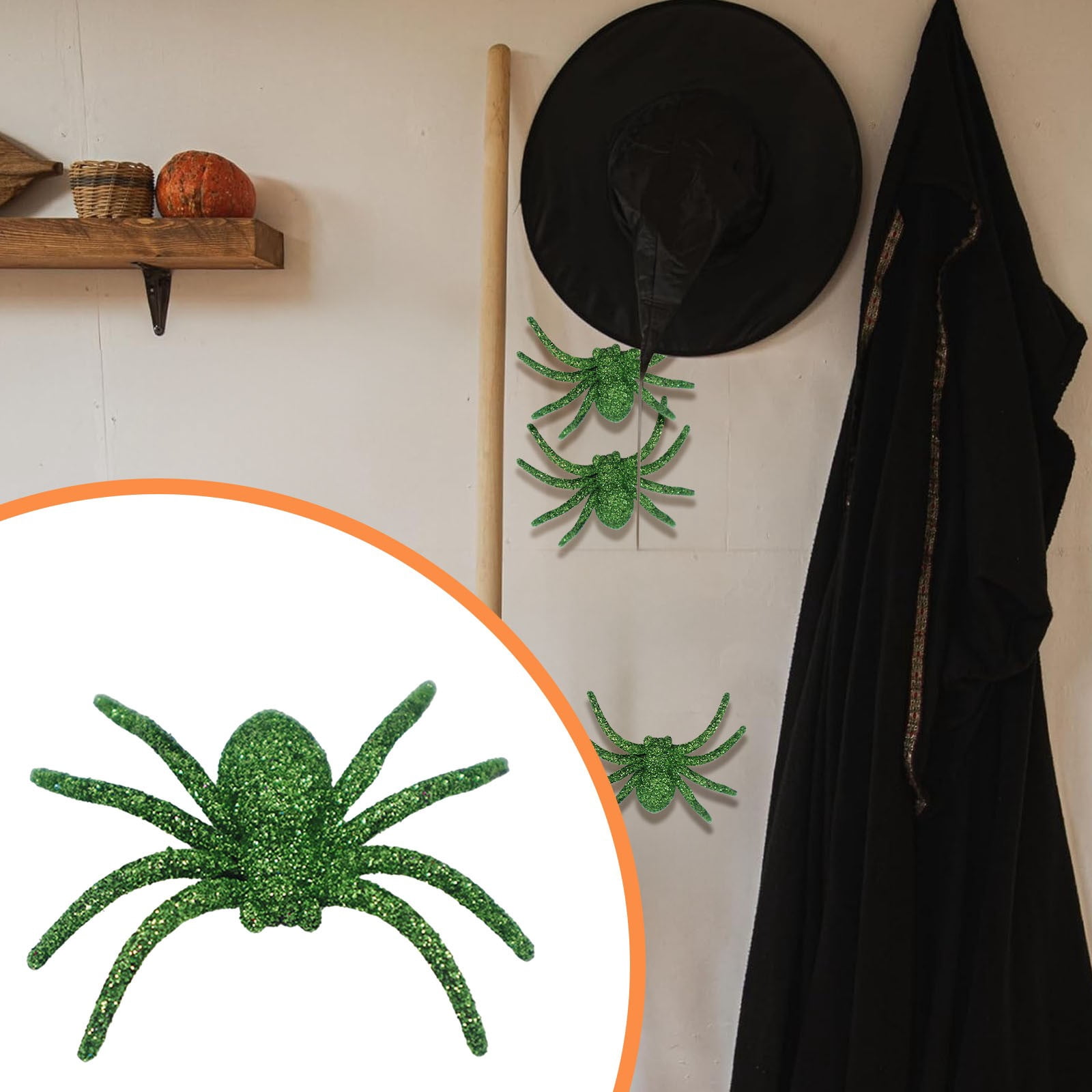 HANHANRON Creepy Halloween Plastic Spiders，Small Fake Spiders，Perfect ...