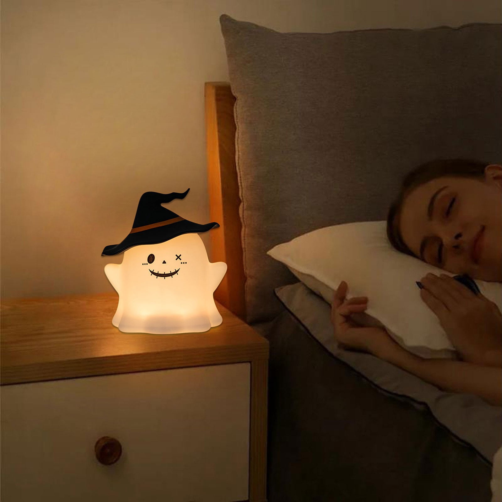 HANHANRON Spooky Halloween Ghost Night Light，Cute and Eerie LED Lamp ...