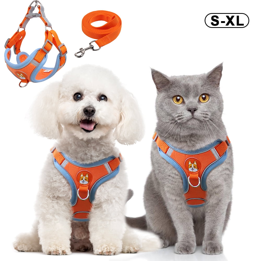 HANI Dog and Cat Universal Harness with Leash - Cat Harness Escape Proof - Adjustable Reflective ...