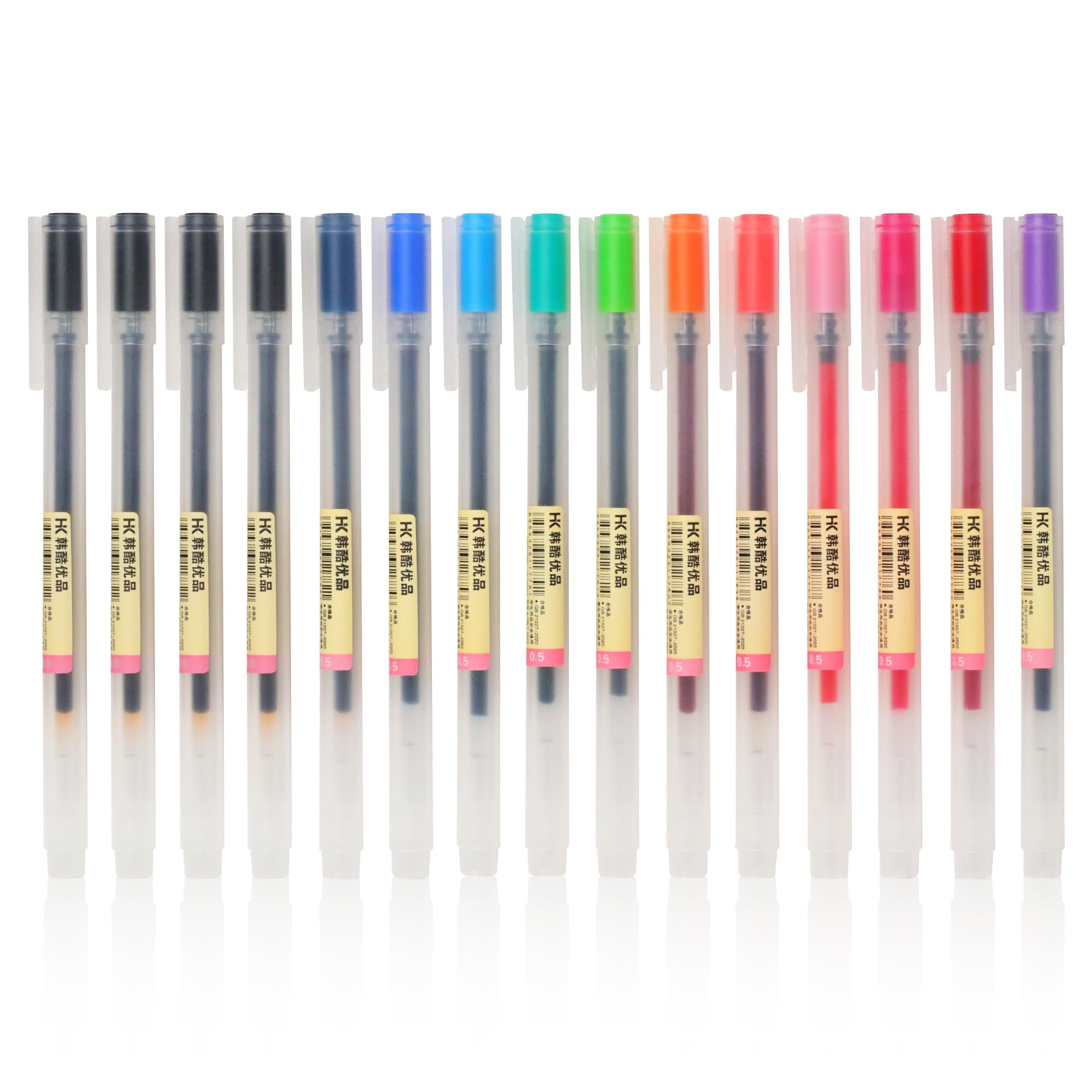 HANKU Gel Pens,Colored Pens15cs 0.5mm,Pens Fine Point Smooth Writing ...