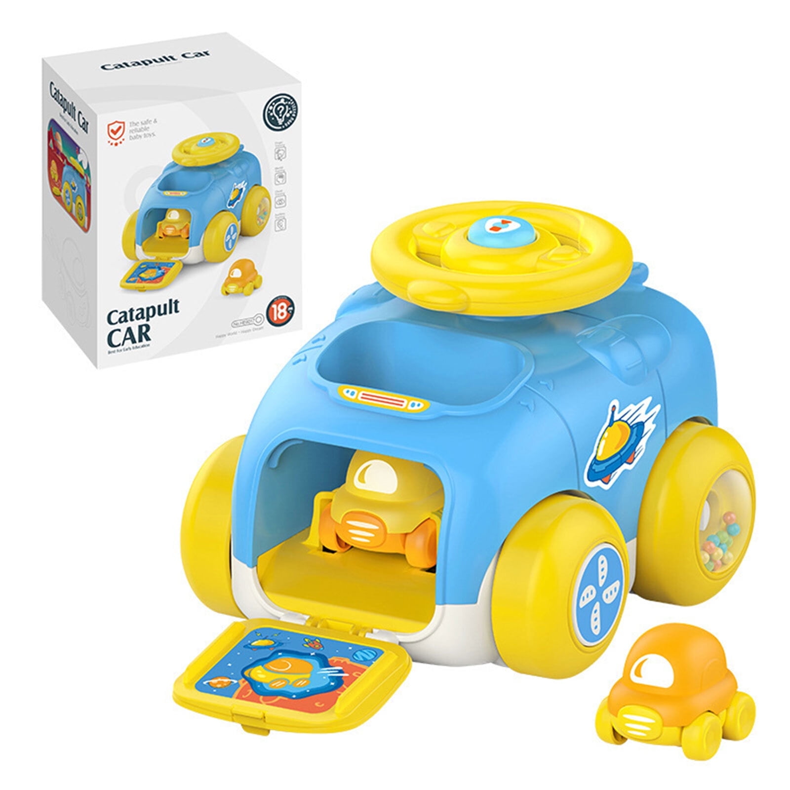 HANMUN Cartoon Sliding Mini Catapult Shooting Ejection Track Car Toy ...