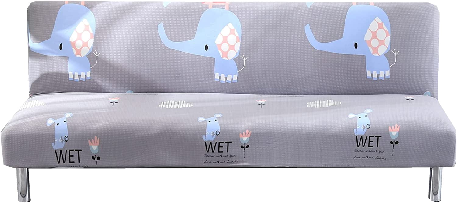 HANNA Armless Stretch Sofa Cover Chair Cover Futon Cover Anti-slip Sofa ...