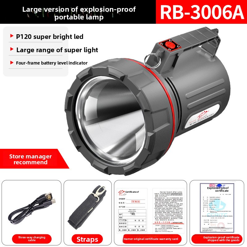 HANNA Explosion-Proof Flashlight 1000 Lumens, IP68 Waterproof USB-C ...
