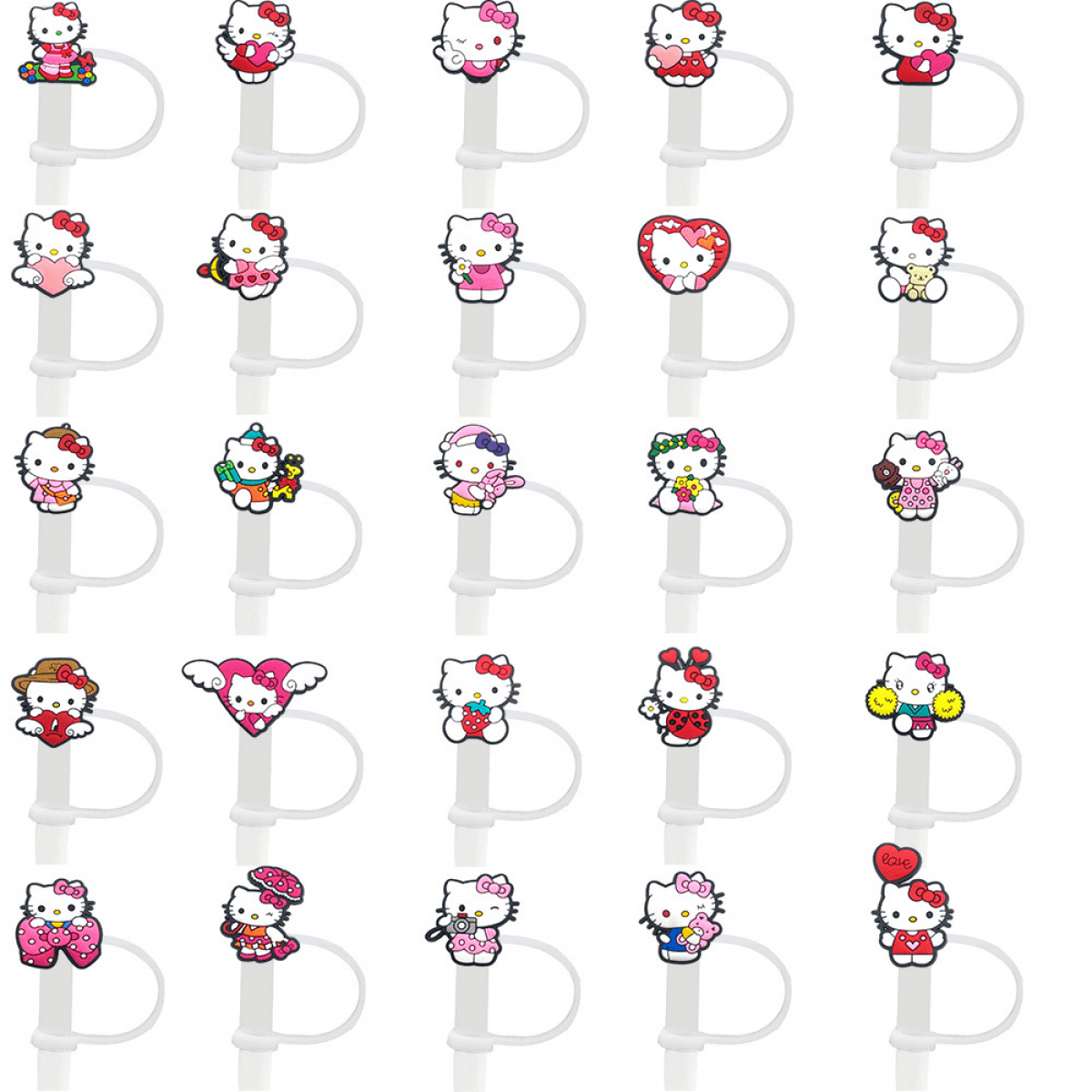 DONNGZAE 25Pcs Hello Kitty Straw Cover Cap for Stanley Cup 40oz/30oz ...