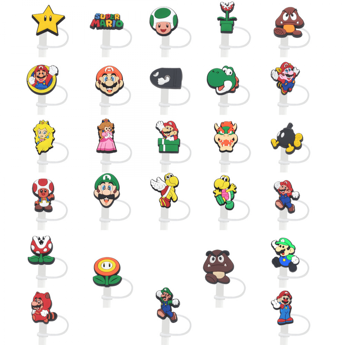 HANNTAOO 27Pcs Super Mario Straw Cover Cap for Stanley Cup, 10mm ...