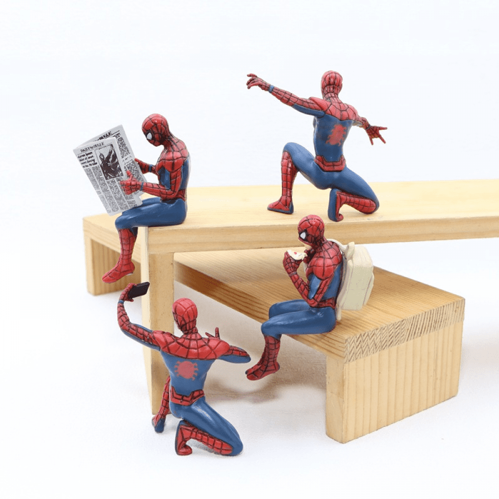 HANNTAOO 4Pcs Cute Cartoon Spidermans Poseable Anime Action Figures ...