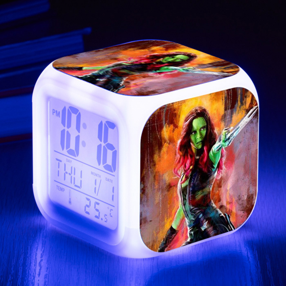HANNTAOO Digital Alarm Clock for Kids, Cartoon Avengers Pattern 7 LED ...