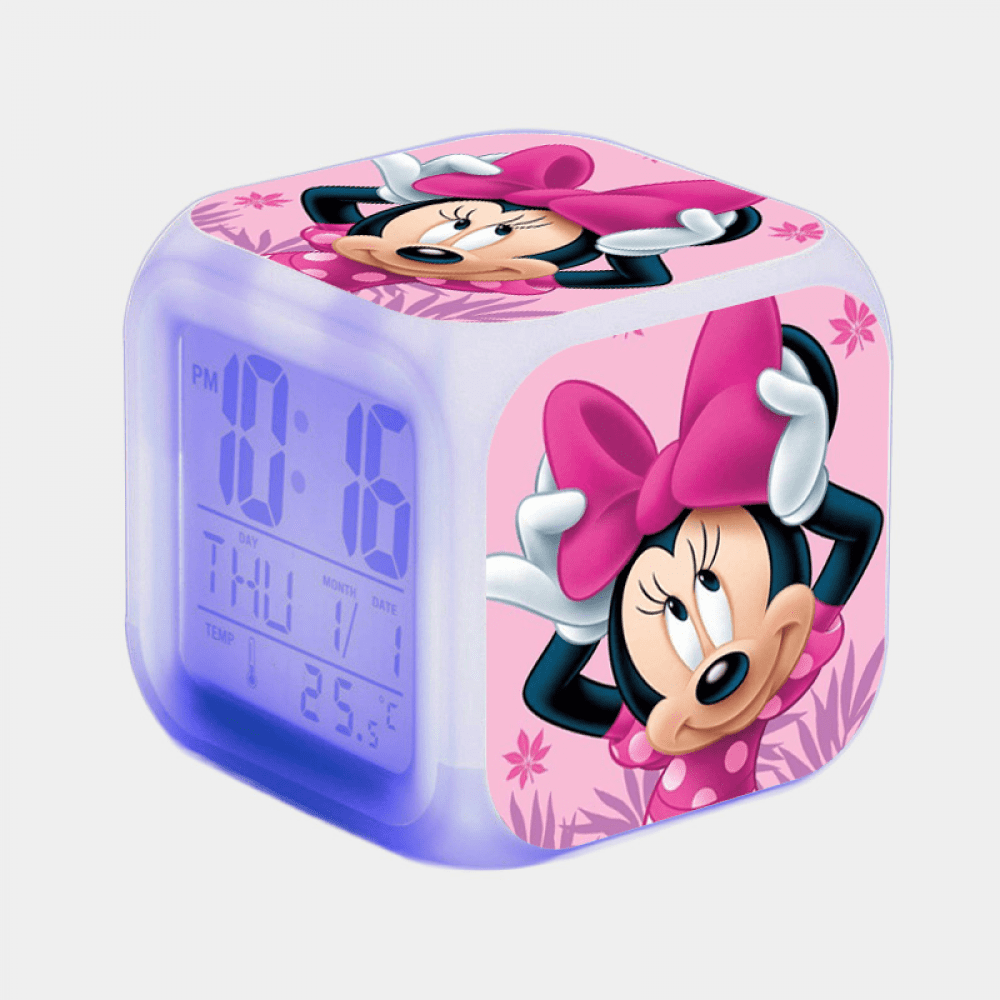 HANNTAOO Digital Alarm Clock for Kids, Mickey_Mouse Pattern 7 LED Color ...