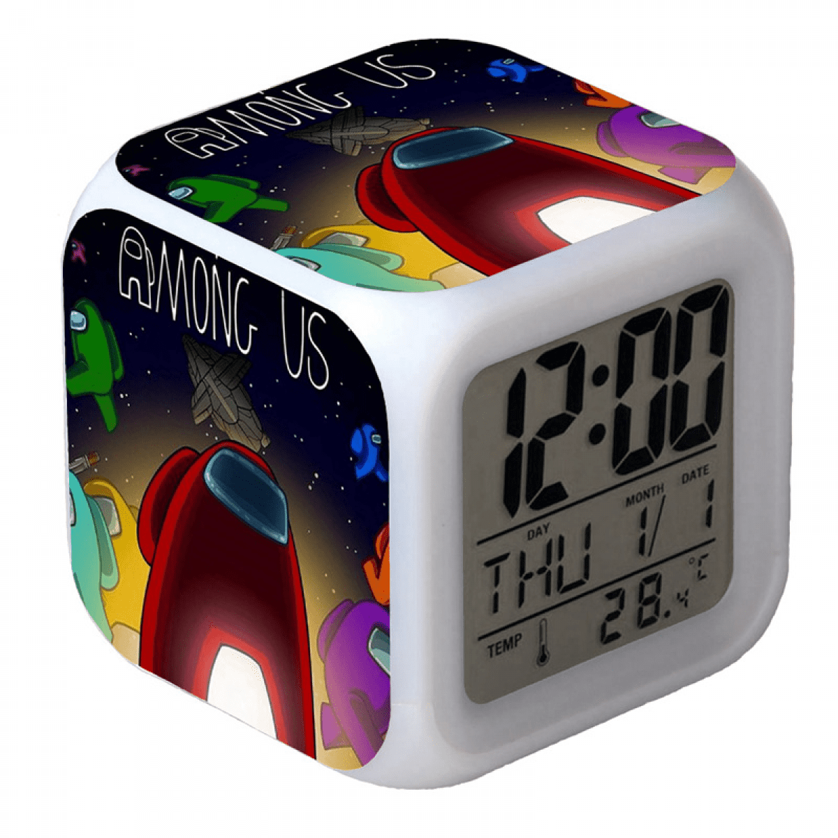HANNTAOO LED Alarm Clock Among_Us Pattern Creative Desk Table Clock ...