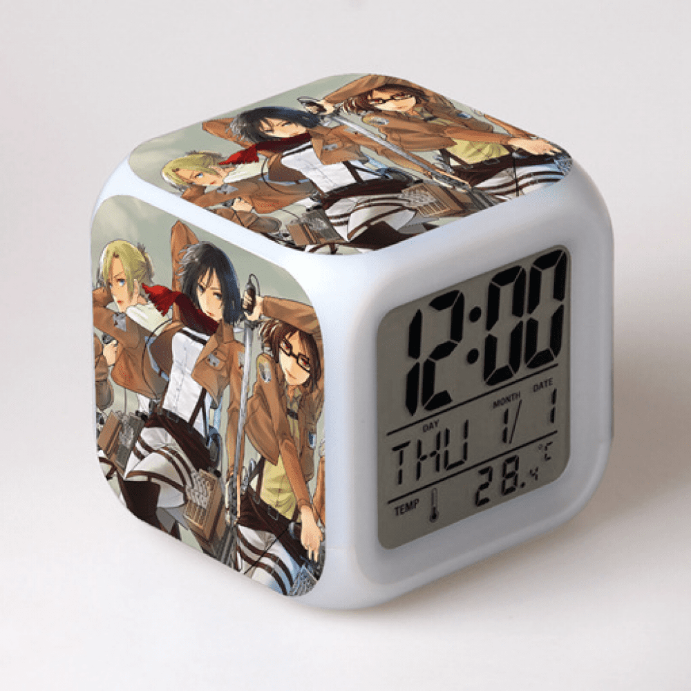 HANNTAOO LED Alarm Clock Attack on Titan Pattern Creative Desk Table ...