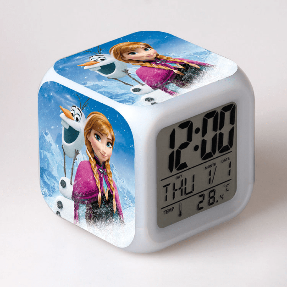 HANNTAOO LED Alarm Clock Frozen Pattern Creative Desk Table Clock ...
