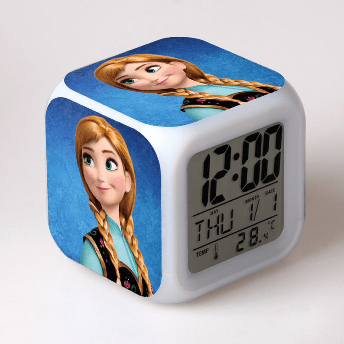 HANNTAOO LED Alarm Clock Frozen Pattern Creative Desk Table Clock ...