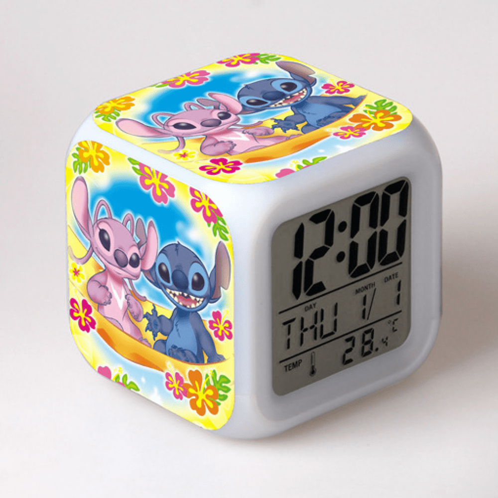 HANNTAOO LED Alarm Clock Stitch Pattern Creative Desk Table Clock ...