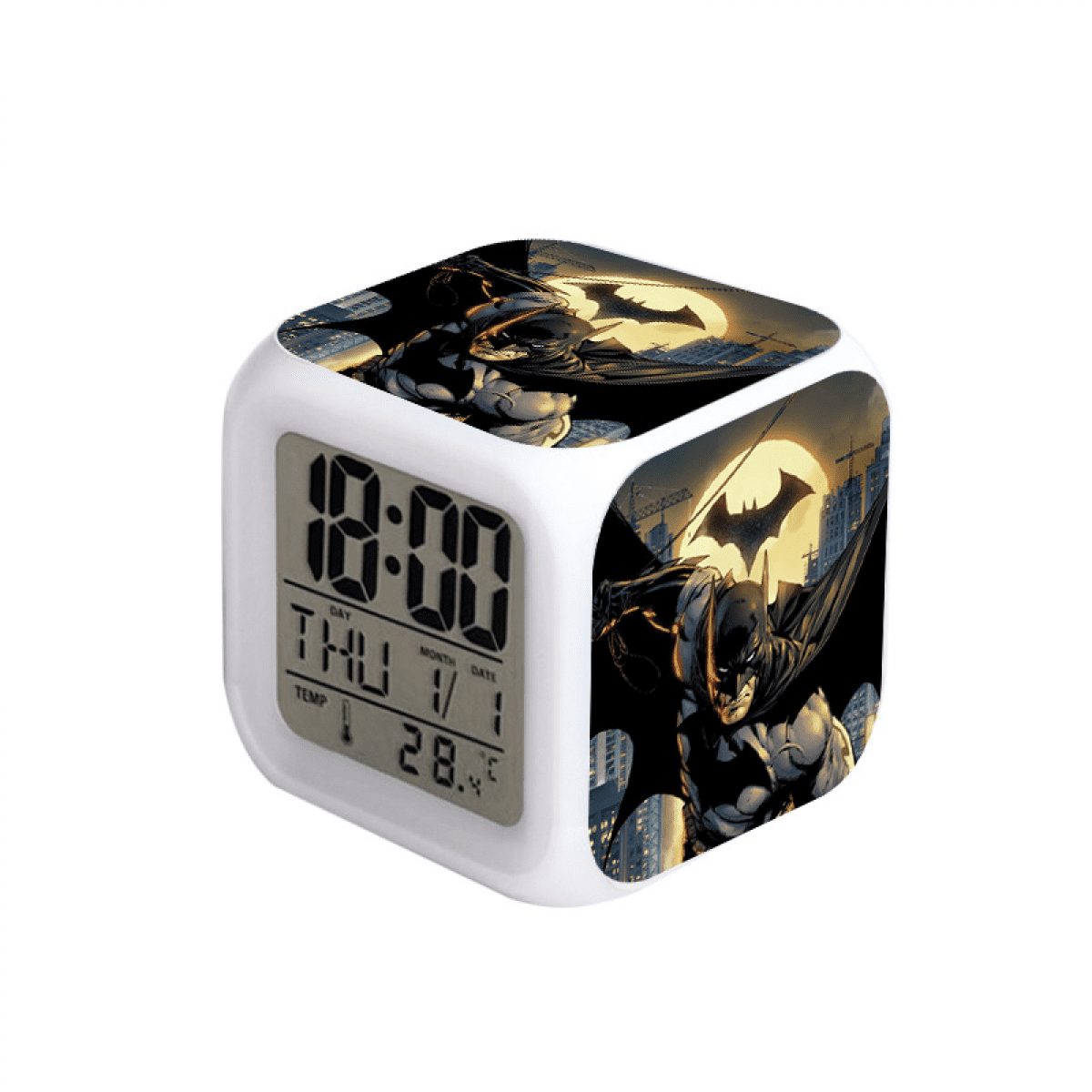 HANNTAOO LED Alarm Clock Super Hero Pattern Creative Desk Table Clock ...