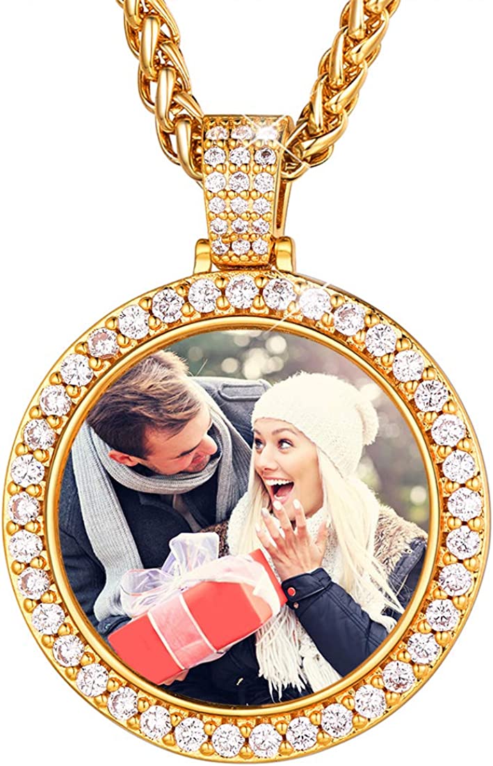 HANRU Custom Photo Necklace Men Women Personalized Jewelry Customized ...