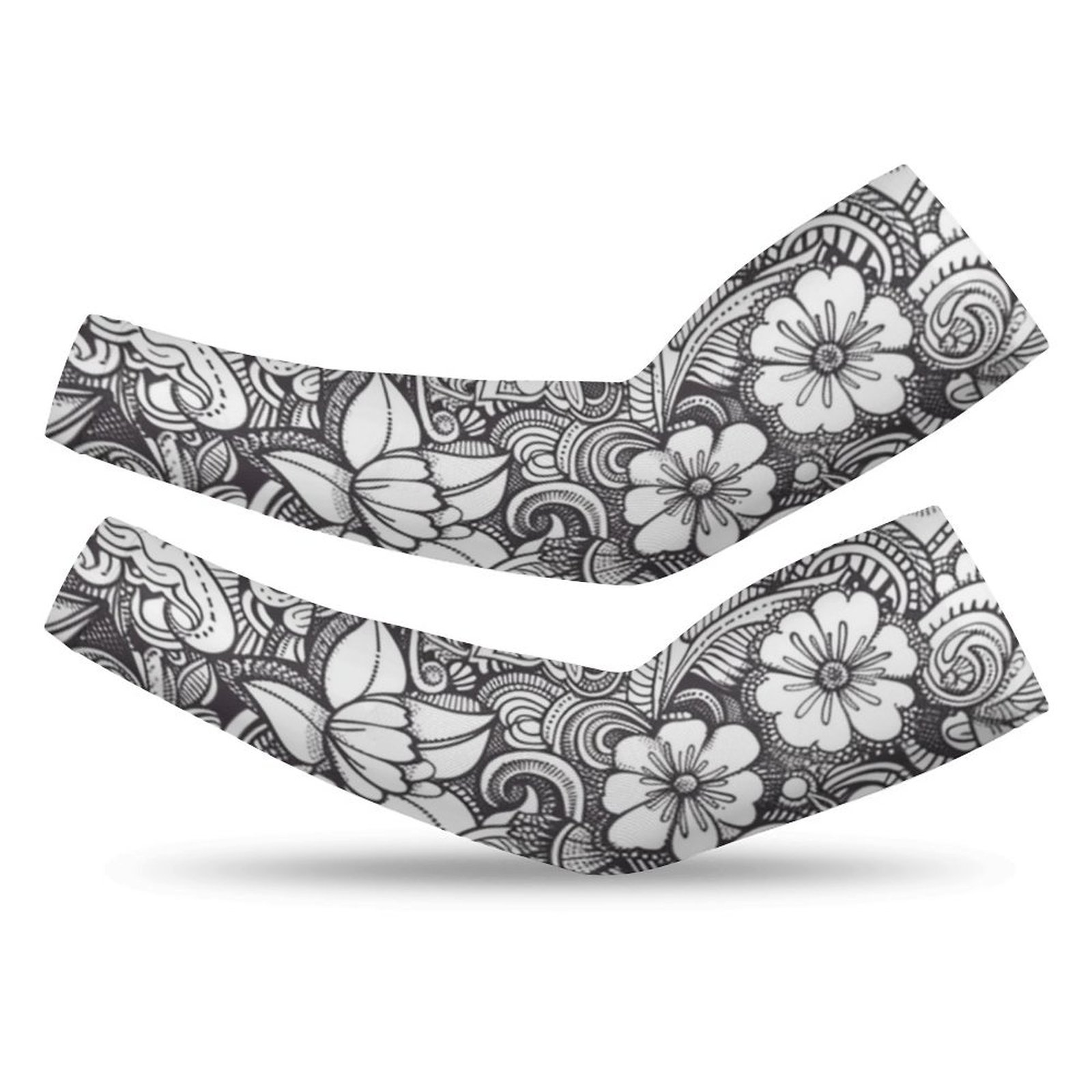 HANSHB Black And White Hand 09 Arm Sleeves with Thumb Hole, UV Sun ...