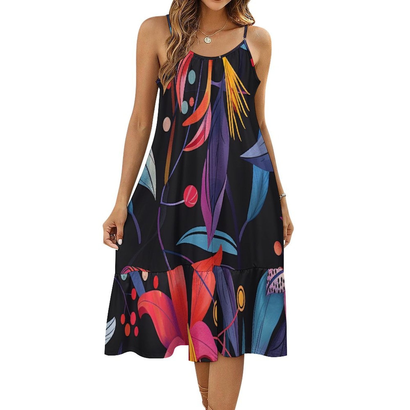 HANSHB Pigeon Orchid Design-67 Women's Maxi Summer Dress , Loose ...