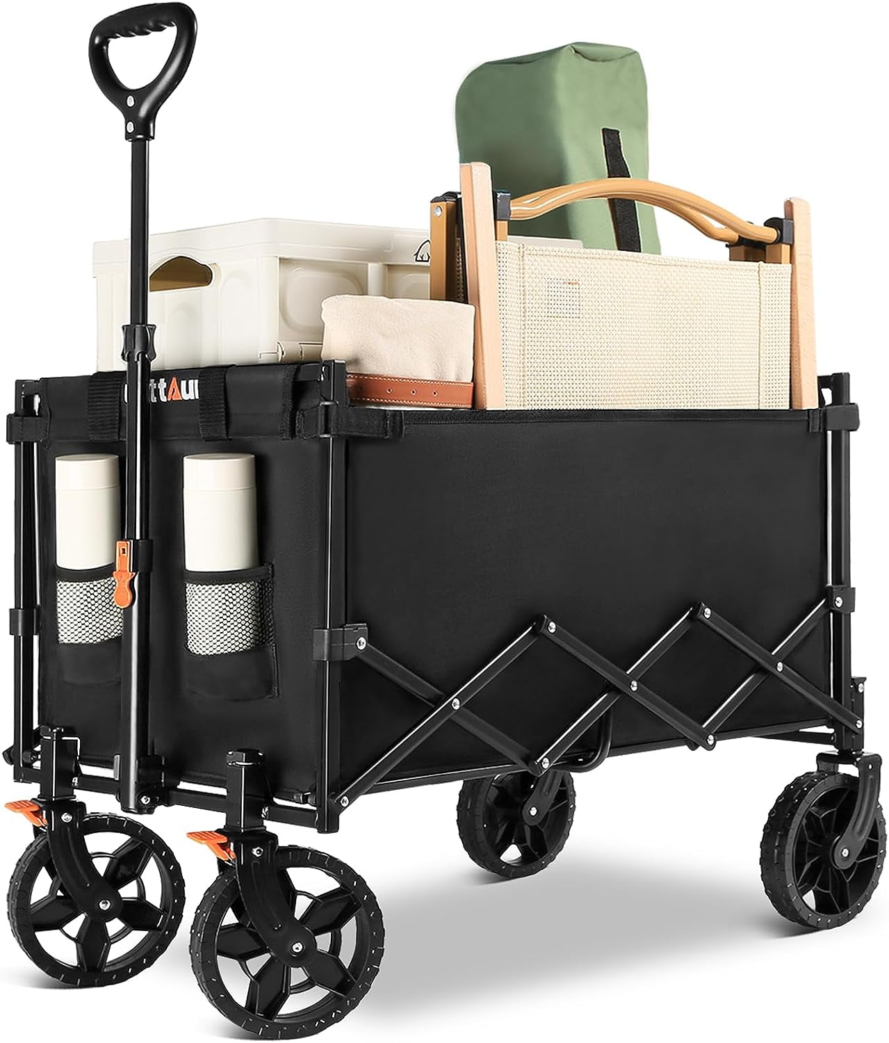 HANTU Collapsible Wagon Cart Heavy Duty Foldable, Portable Folding ...