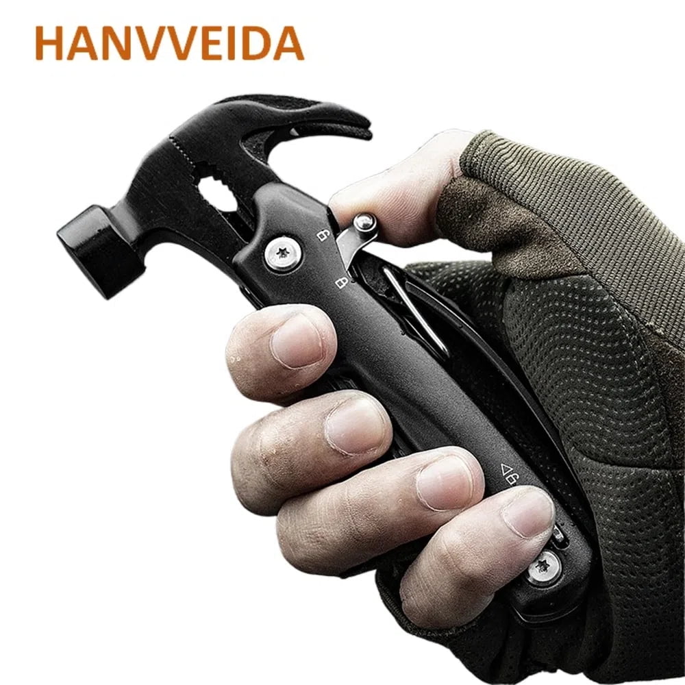 HANVVEIDA 14-in-1 Multitool Hammer, Safety Lock, Screwdriver Bits Set ...
