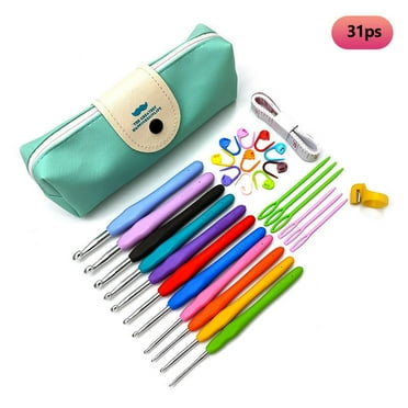 12pcs SUWU Ergonomic Handle Crochet Hooks Set Soft Needles Craft Sewing ...